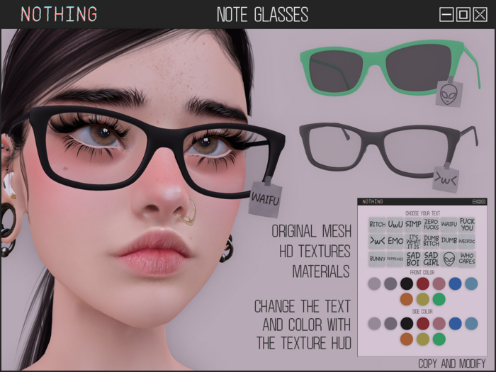 Second Life Marketplace Note Glasses